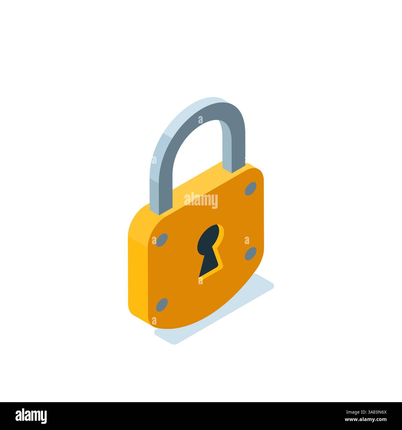 isometric padlock icon in color isolated on white background, closed or ...