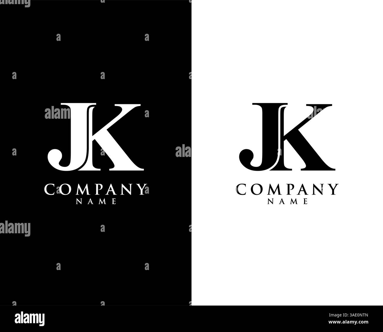 JK, KJ initial company name logo template vector Stock Vector Image ...