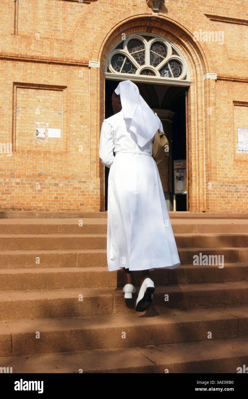 Nuns and Priests arrive for prayer while religion attracts the sellers ...