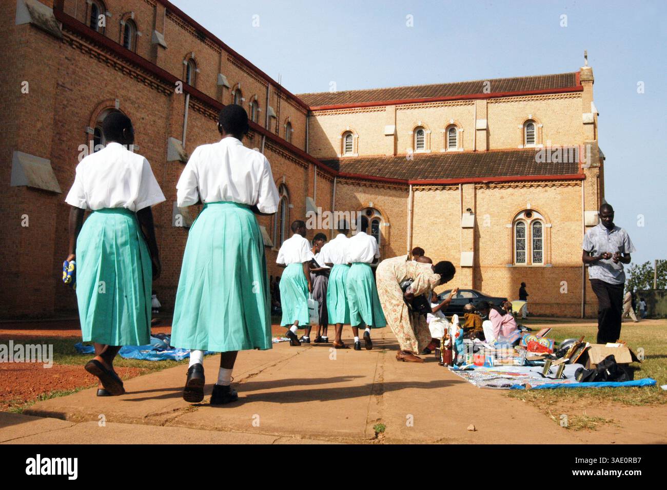 Nuns and Priests arrive for prayer while religion attracts the sellers ...