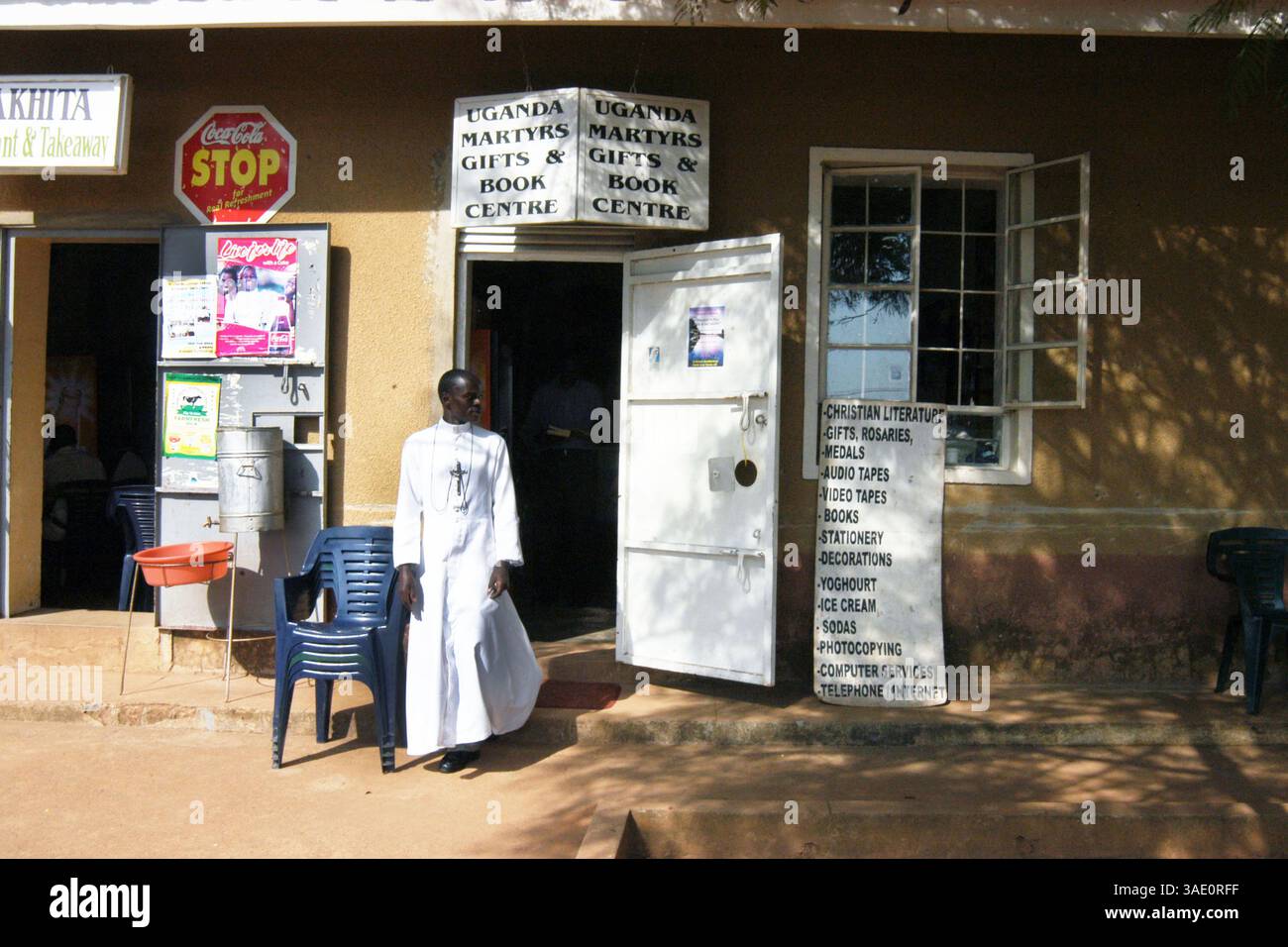 Nuns and Priests arrive for prayer while religion attracts the sellers ...