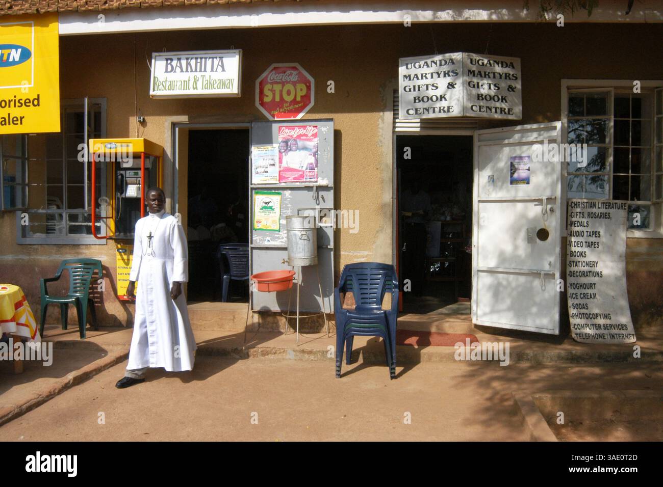 Nuns and Priests arrive for prayer while religion attracts the sellers ...