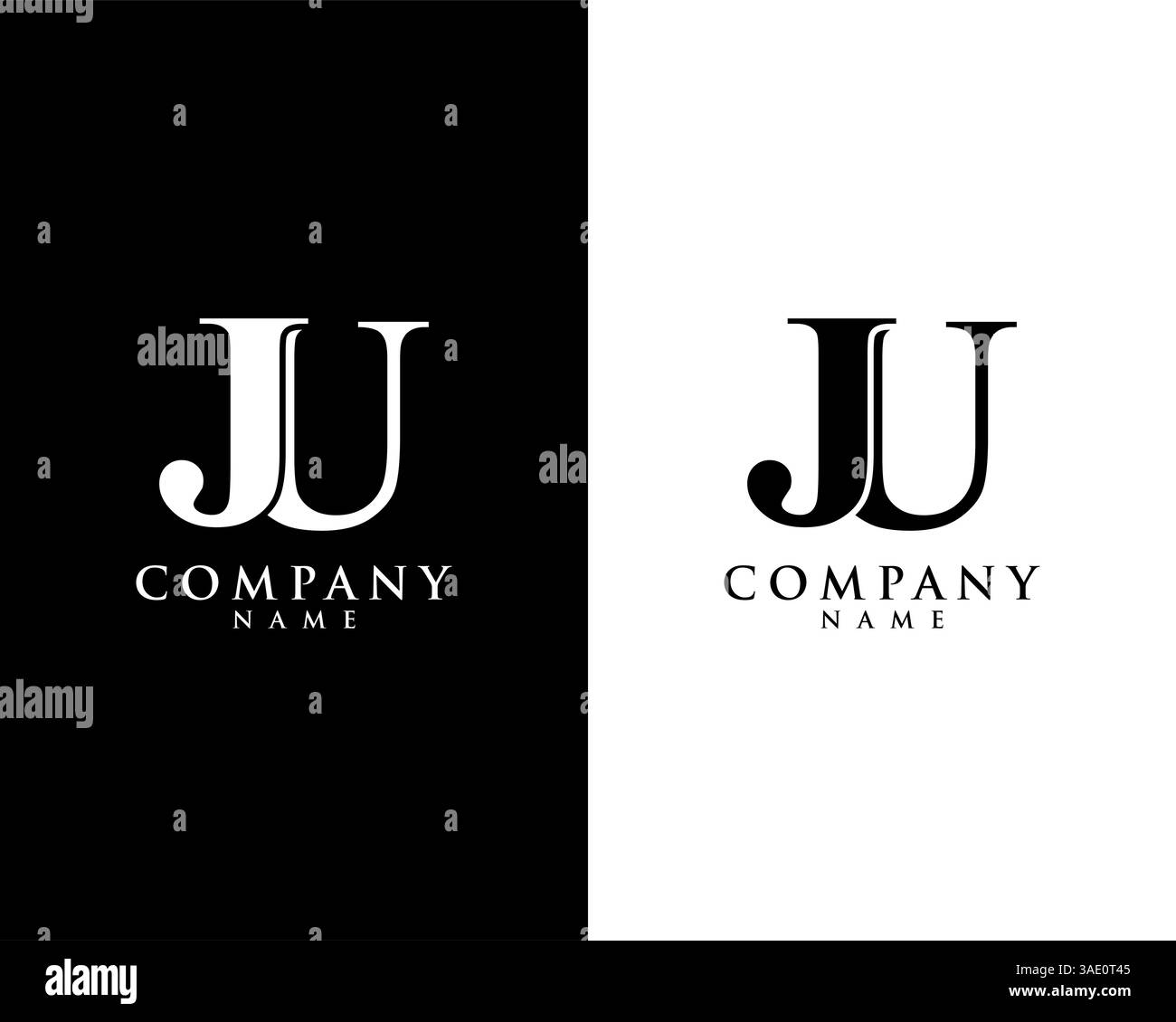 JU, UJ initial company name logo template vector Stock Vector Image ...