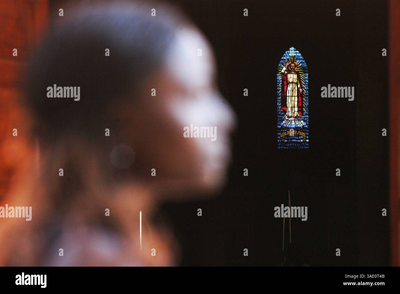 Nuns and Priests arrive for prayer while religion attracts the sellers ...