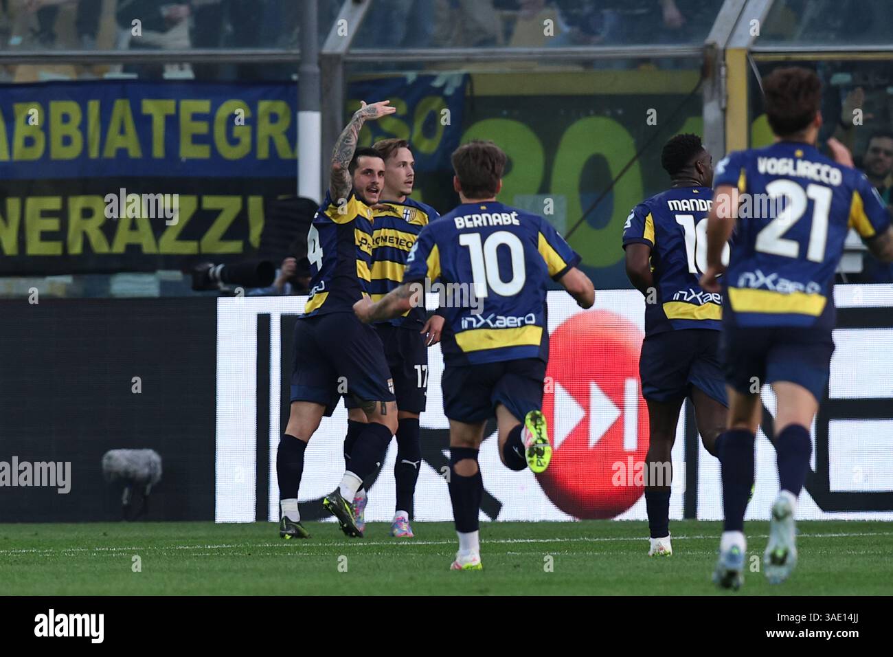 Jacob Ondrejka (Parma) celebrates after scoring his teamÕs second goal ...