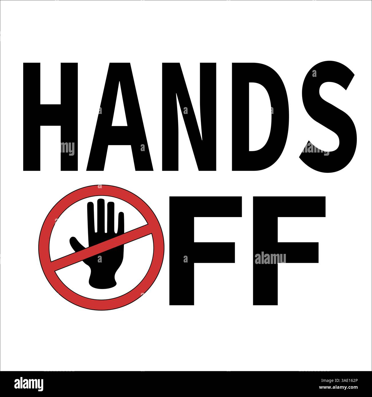 Hands off sign with prohibited hand symbol in red circle Stock Vector ...