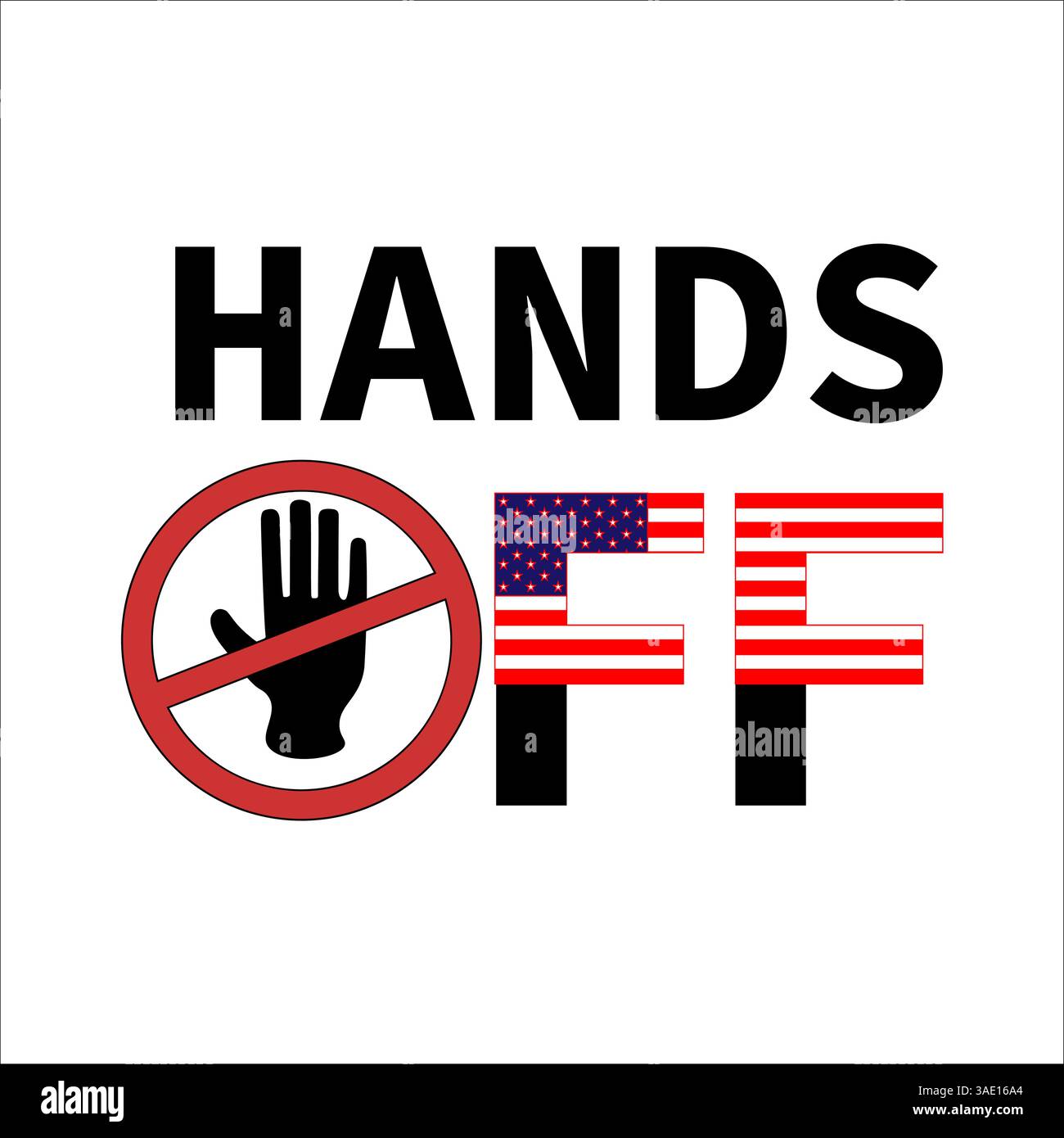 Hands off sign with usa flag pattern and prohibition symbol Stock ...