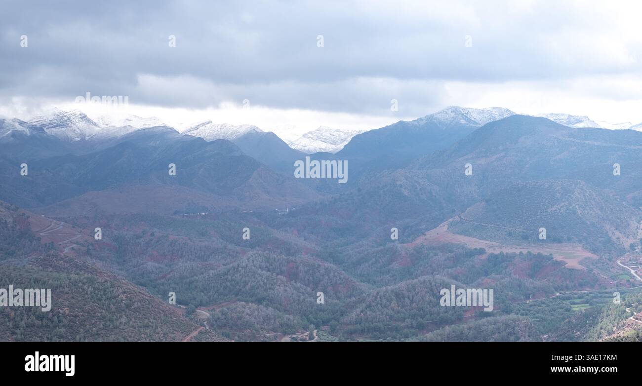High Atlas Mountains, Morocco, photographed after a fall of snow in ...