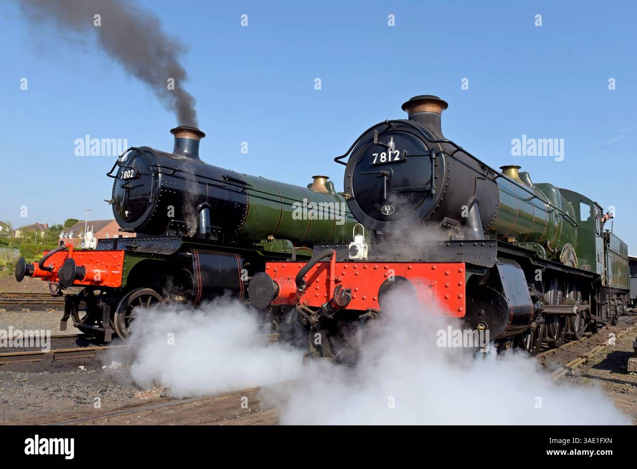 Great Western Railway steam locos Bradley Manor and Erlestoke Manor in ...