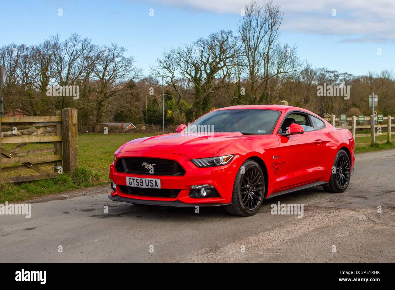 2016 Red Ford Mustang, 5.0 V8 GT (421ps) Fastback Coupe Rear-wheel ...