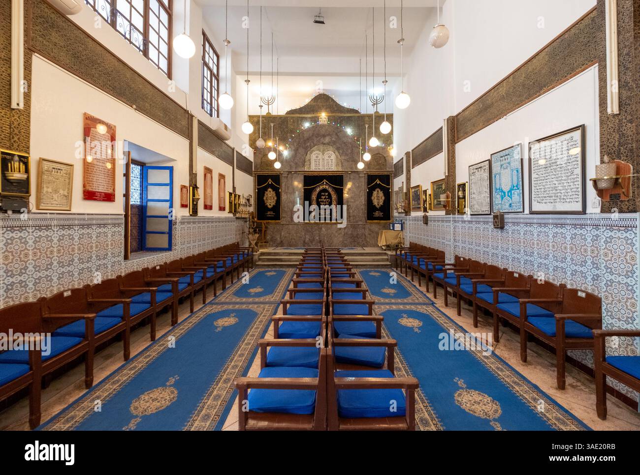 Interior of Prayer Hall at Slat Al Azama Synagogue, also known as ...