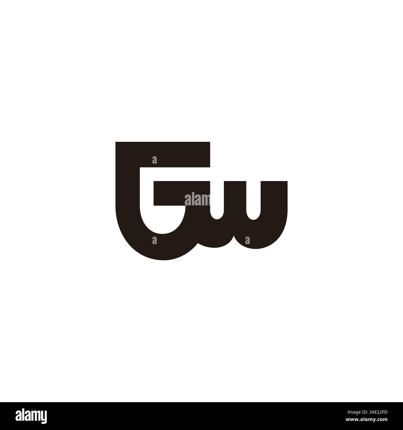 letter gw simple loop geometric font logo vector Stock Vector Image & Art - Alamy