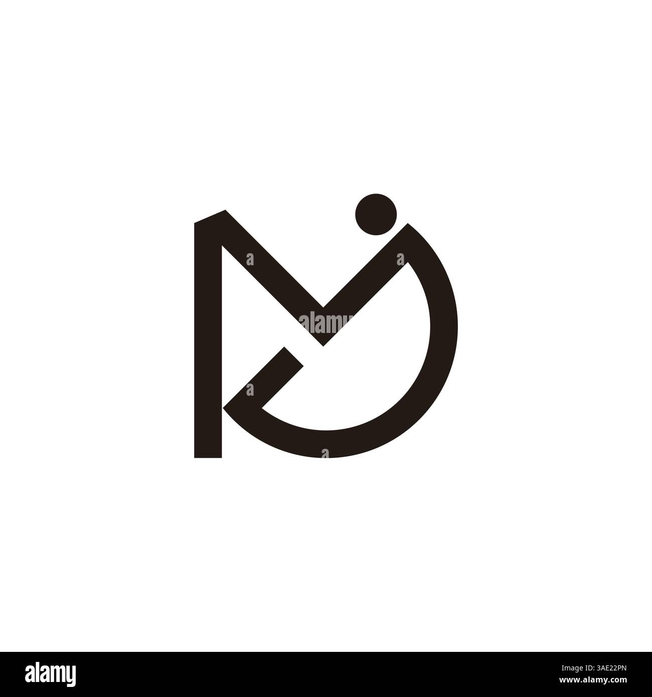 letter md simple geometric lines logo vector Stock Vector Image & Art ...