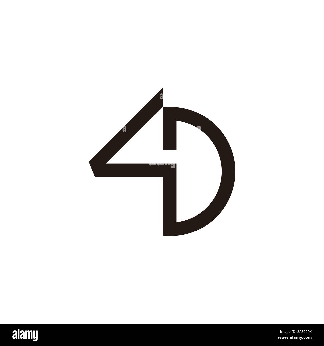 letter 4d simple geometric lines logo vector Stock Vector Image & Art ...