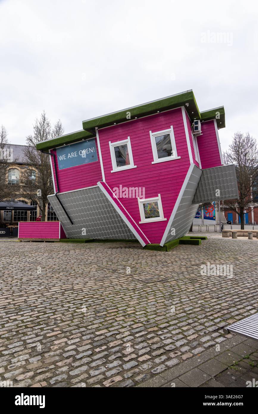 Magenta Upside Down House tourist attraction in the City of Bristol ...