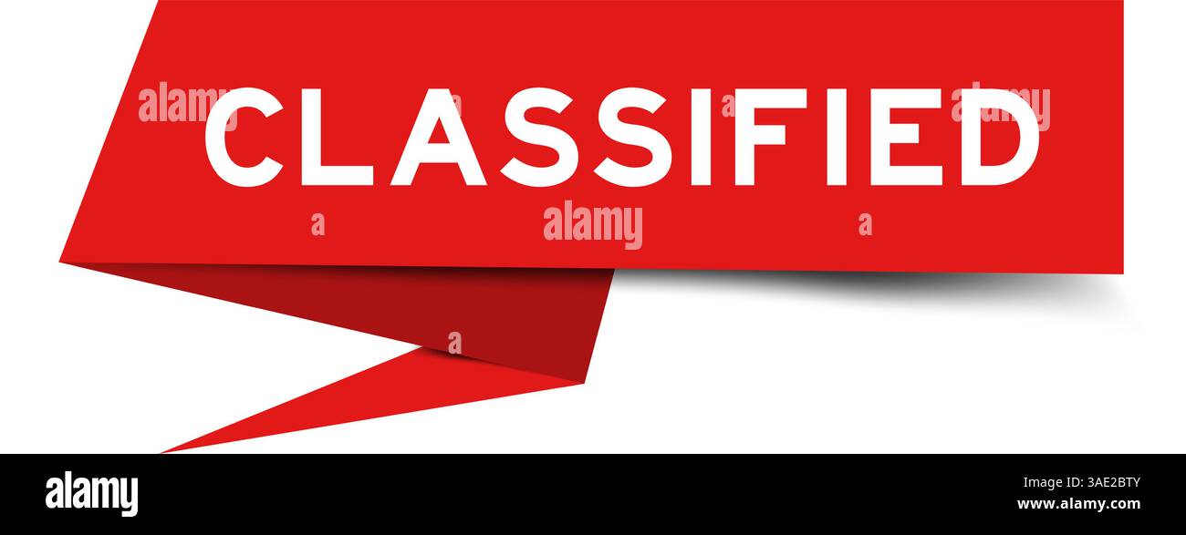 Redcolor speech banner with word classified on white background Stock ...