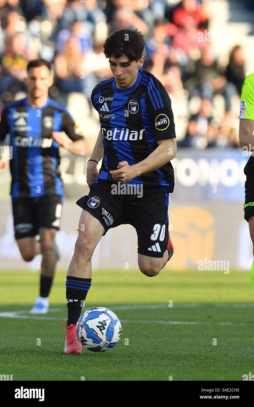 Pisa, Italy. 06th Apr, 2025. Alessandro Arena (Pisa) during AC Pisa vs Modena FC, Italian soccer ...