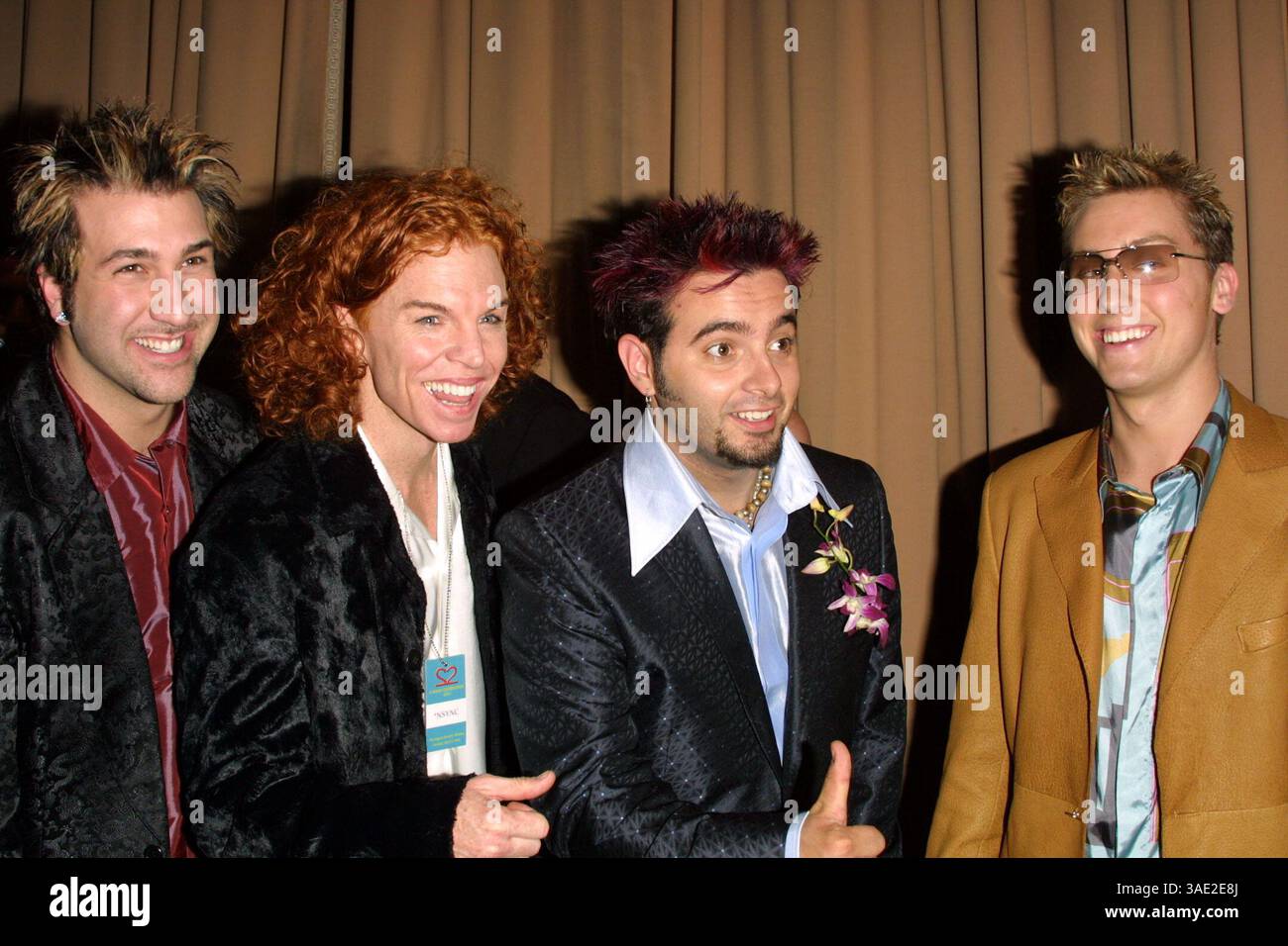 Apr 01, 2001; Beverly Hills, California, USA; NSYNC singers JOEY FATONE ...