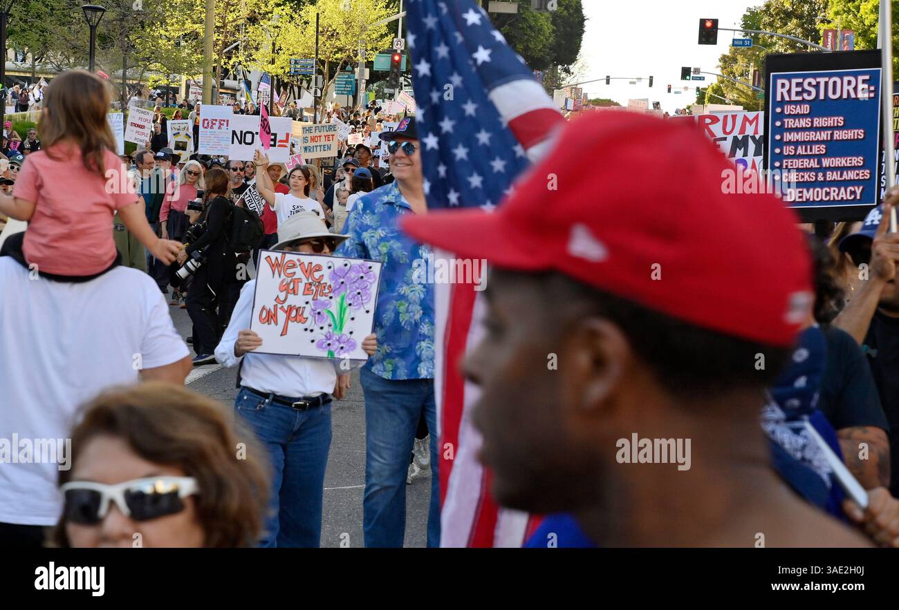 Los Angeles, United States. 05th Apr, 2025. Thousands of protesters ...