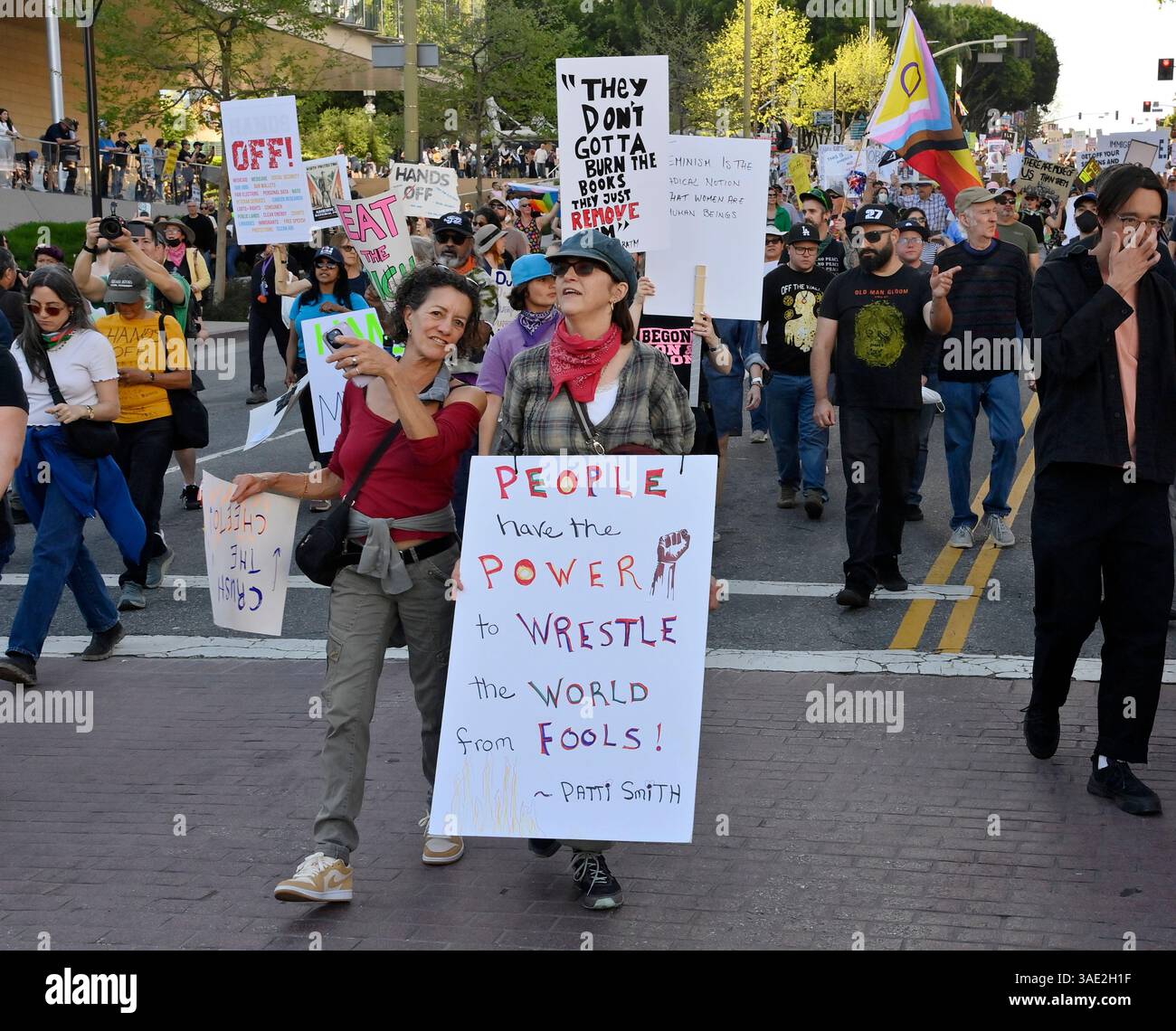 Los Angeles, United States. 05th Apr, 2025. Thousands of protesters ...