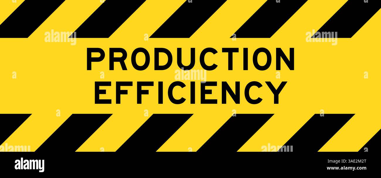 Yellow and black color with line striped label banner with word ...