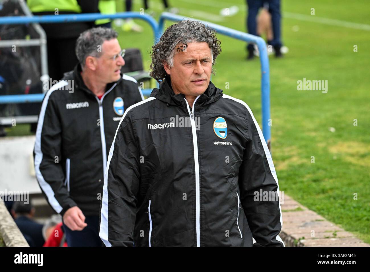 Sassari, Italy. 06th Apr, 2025. Francesco Baldini Head Coach of SPAL ...