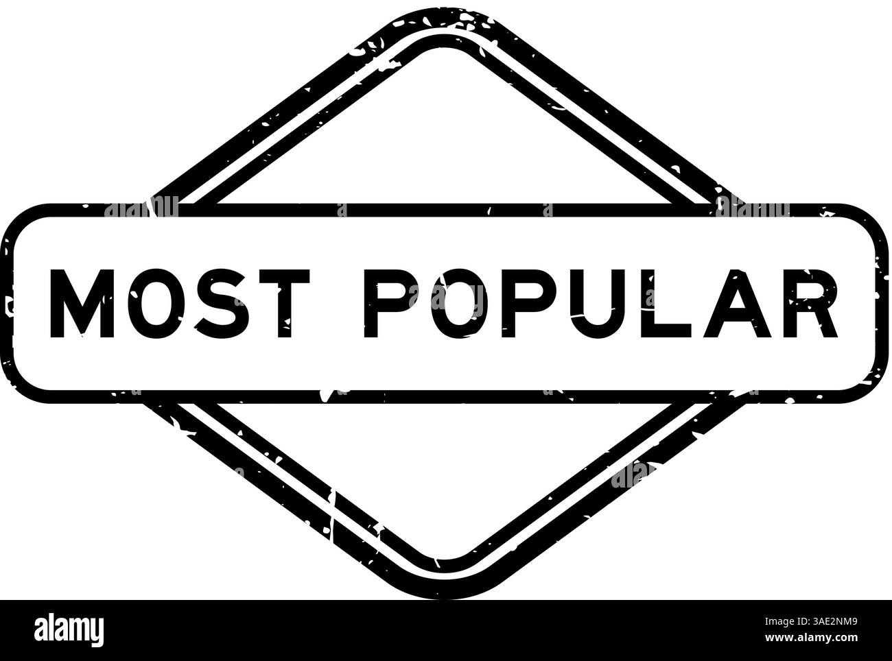 Grunge black most popular word rubber seal stamp on white background ...