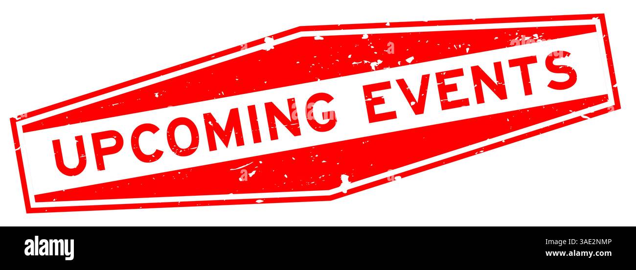 Grunge red upcoming events word hexagon rubber seal stamp on white background Stock Vector Image ...