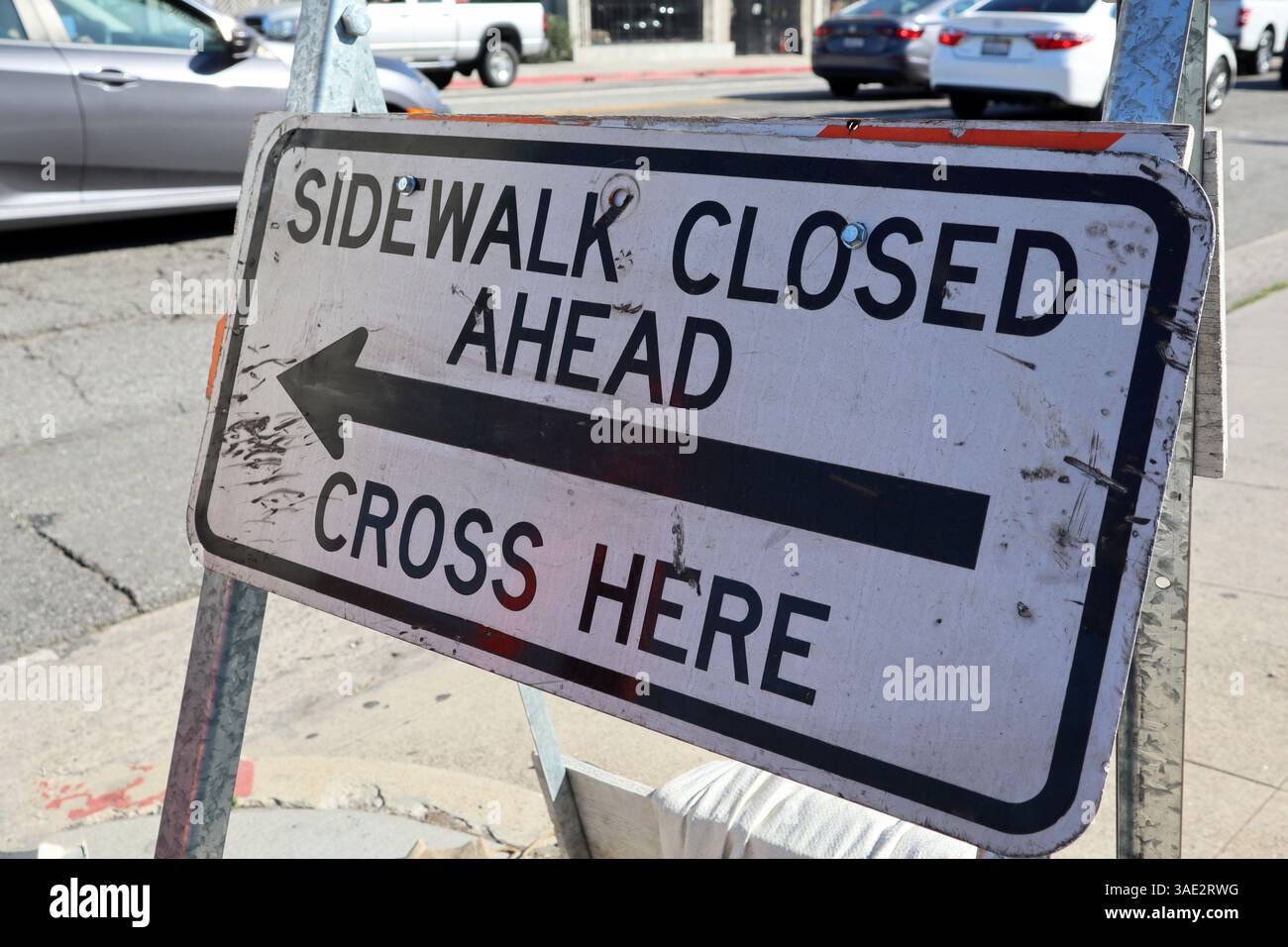 Pedestrian Sidewalk Closed sign indicating alternate walking route ...