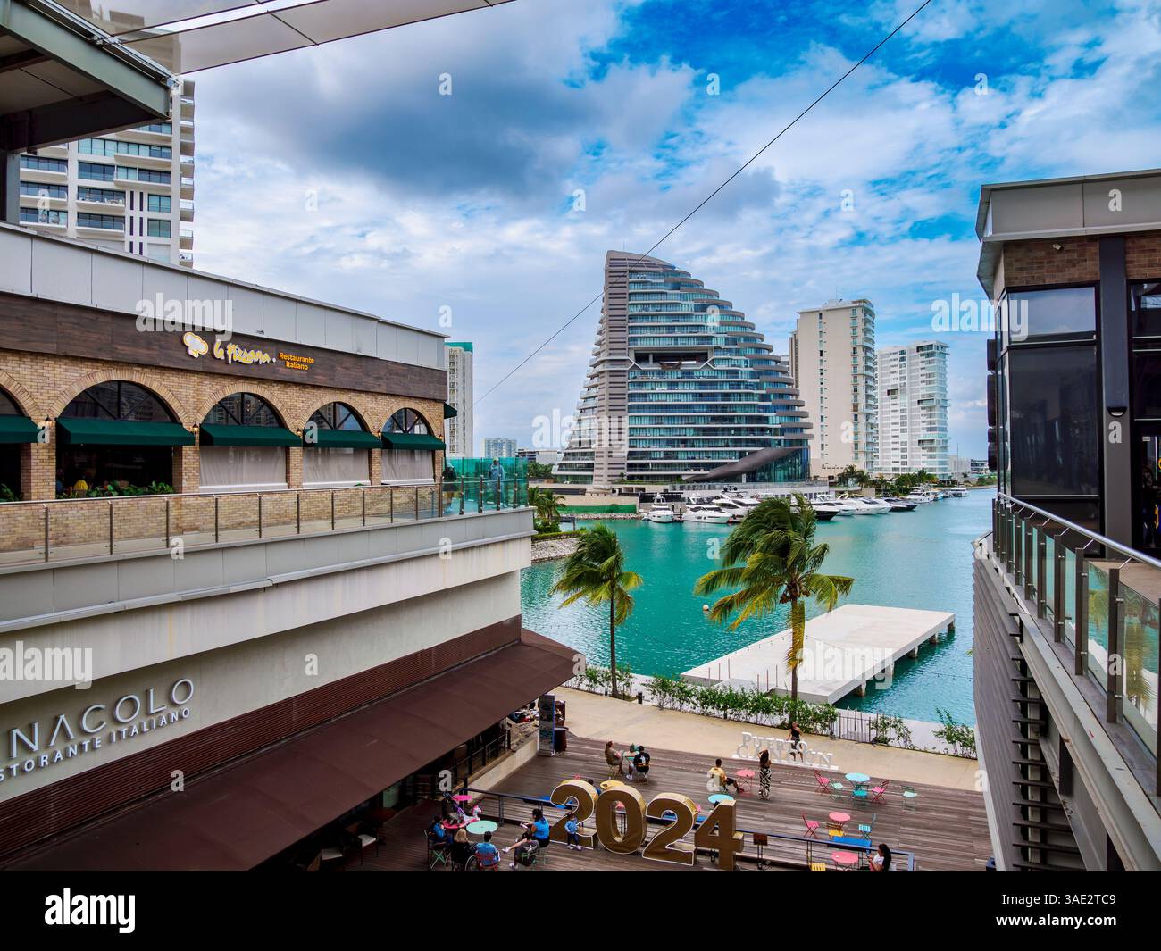 Shark Tower, Puerto Cancun, Cancun, Quintana Roo State, Mexico Stock ...