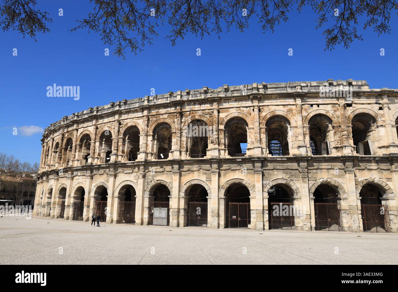 The Arena of Nîmes, an anicent Roman amphitheatre located in city of ...