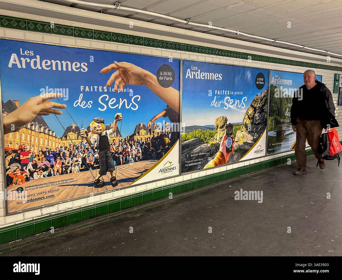 Paris, France, man Walking, Front, French Travel Posters on Display in ...
