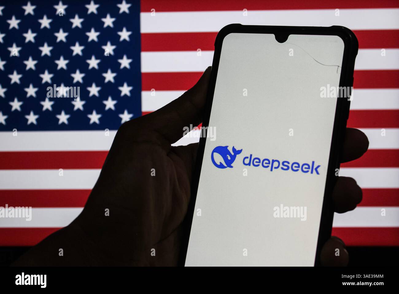 In this photo illustration, the Deepseek logo is seen displayed on a ...