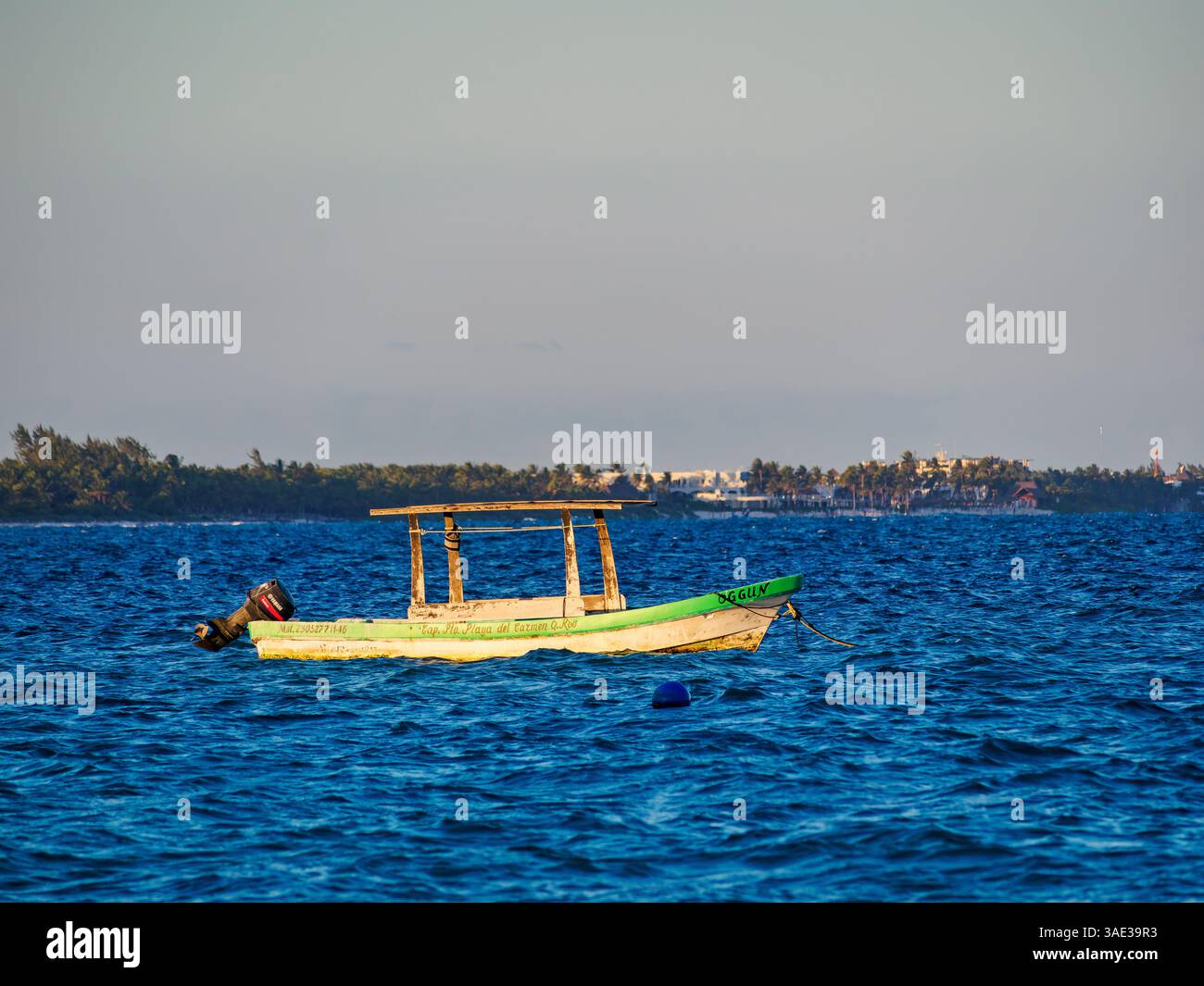 Boat by the Paradise Beach, Tulum, Quintana Roo State, Mexico Stock ...