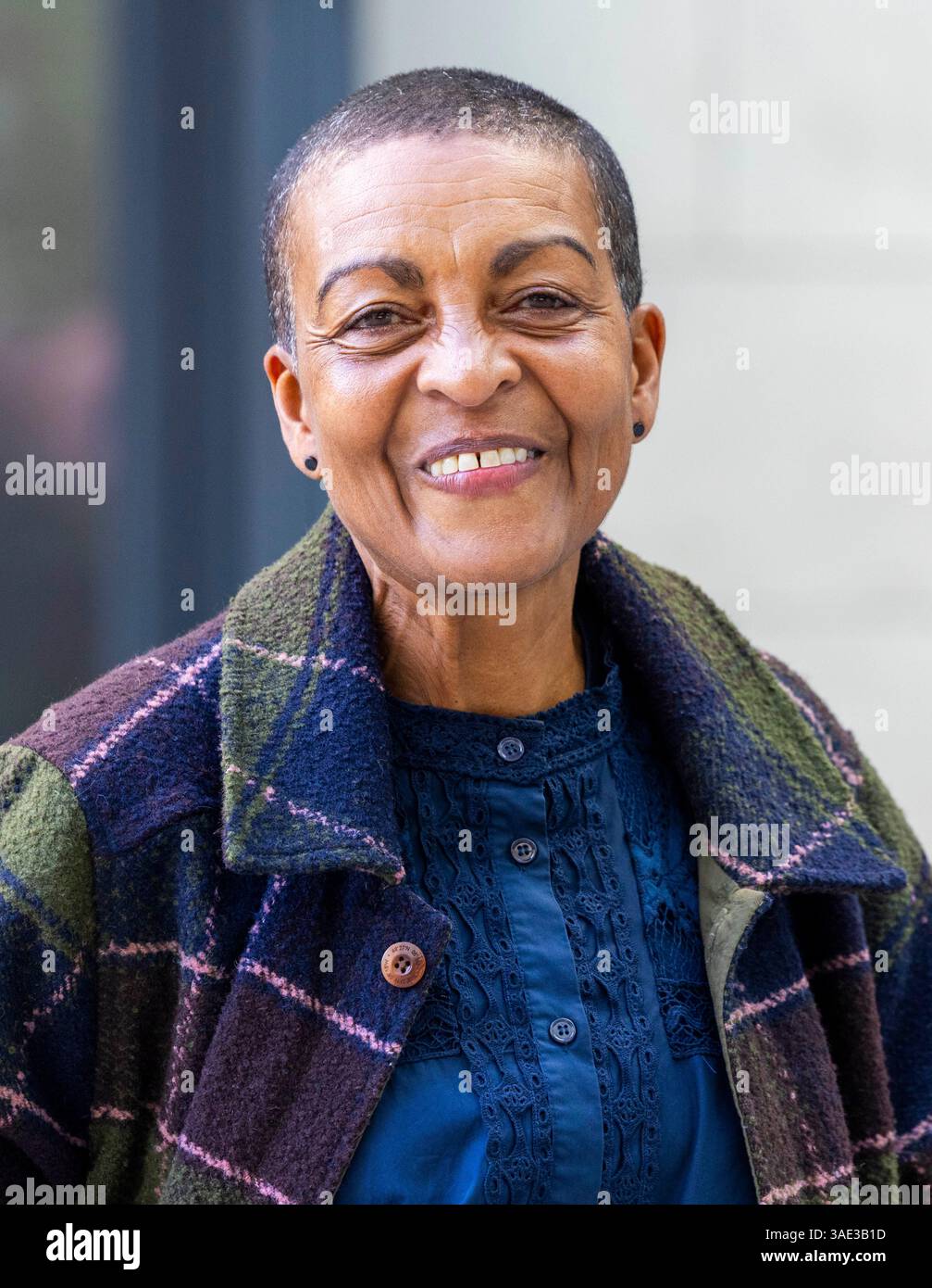 London, UK. 6th April 2025 Adjoa Andoh, actress, at the BBC. On stage ...
