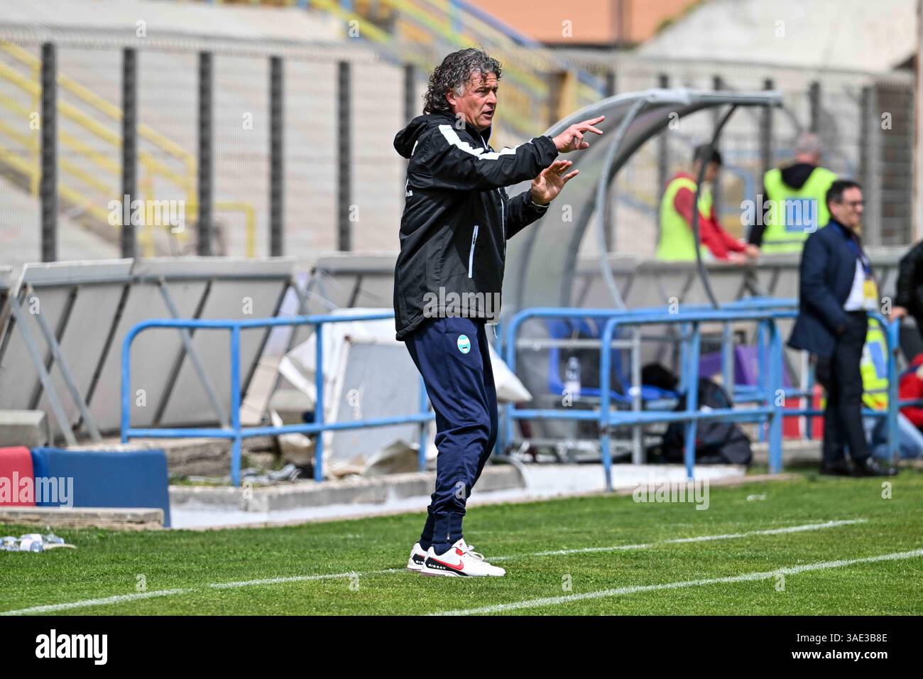 Sassari, Italy. 06th Apr, 2025. Francesco Baldini Head Coach of SPAL ...