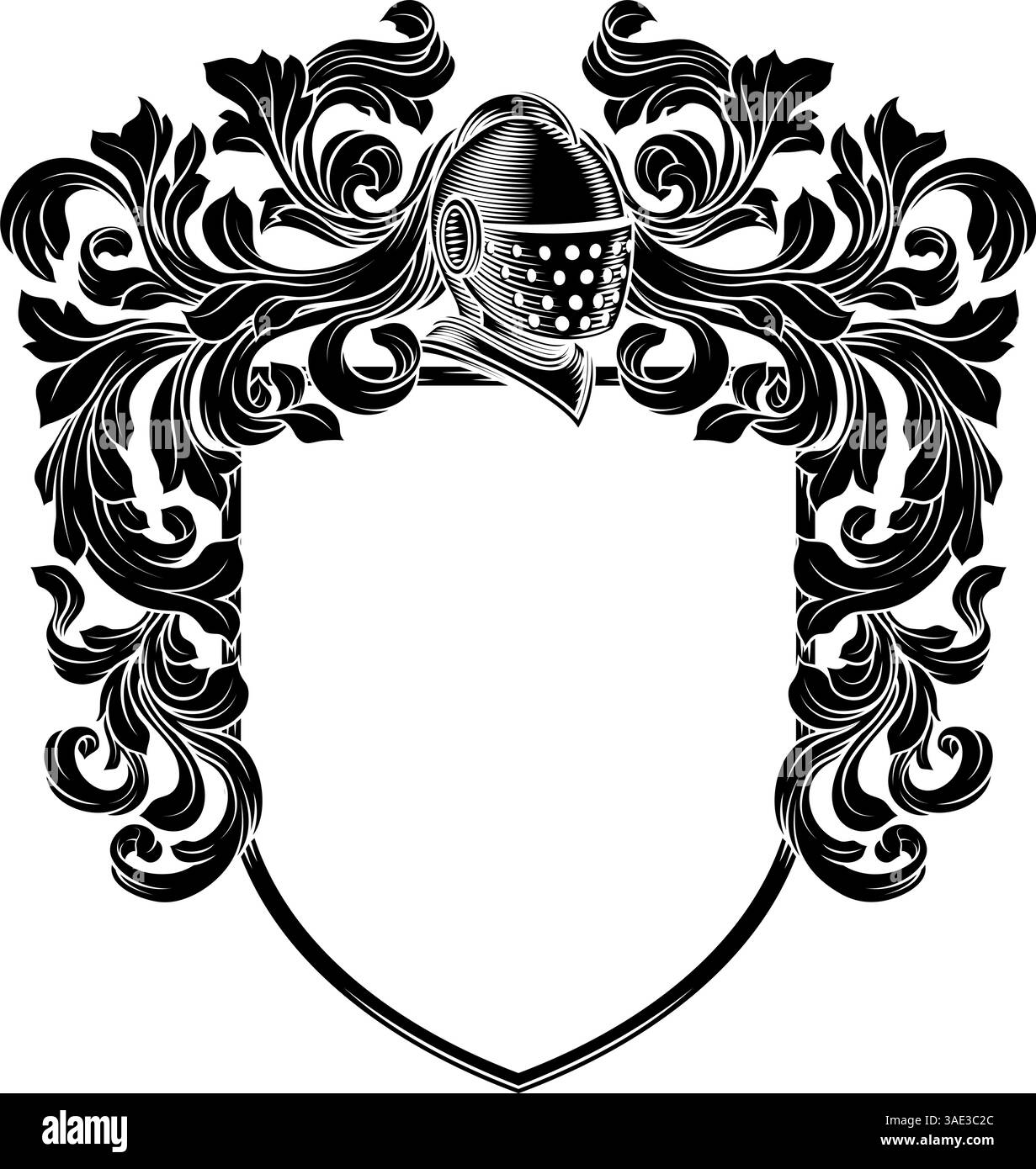 Coat of Arms Crest Knight Family Shield Heraldry Stock Vector Image ...