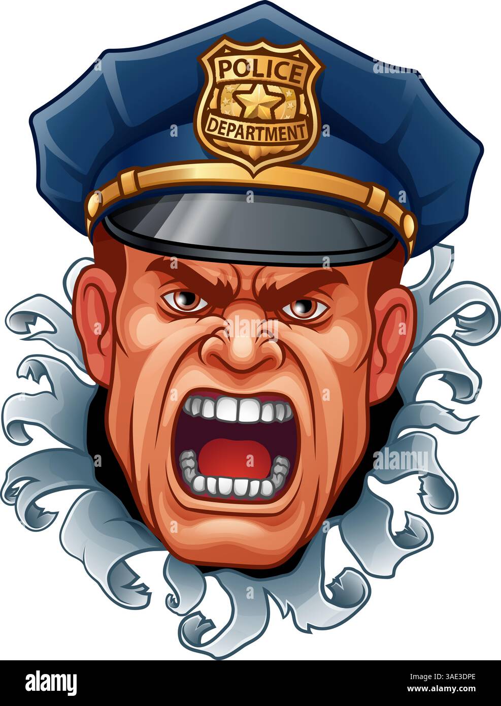 Police Man Policeman Cop Angry Mascot Cartoon Stock Vector Image & Art ...