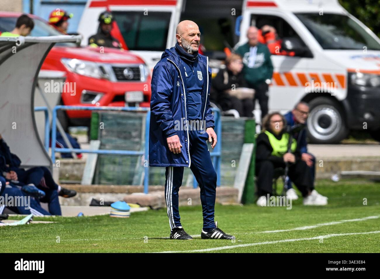 Sassari, Italy. 06th Apr, 2025. Alfonso Greco Mister of Torres during ...