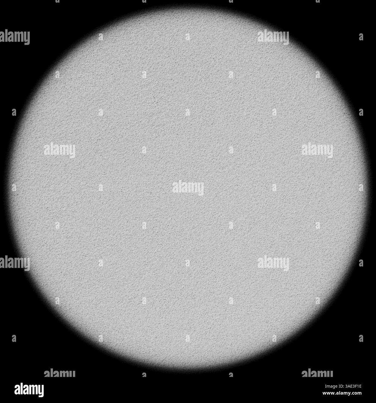black and white circle made of sponge material against black background ...