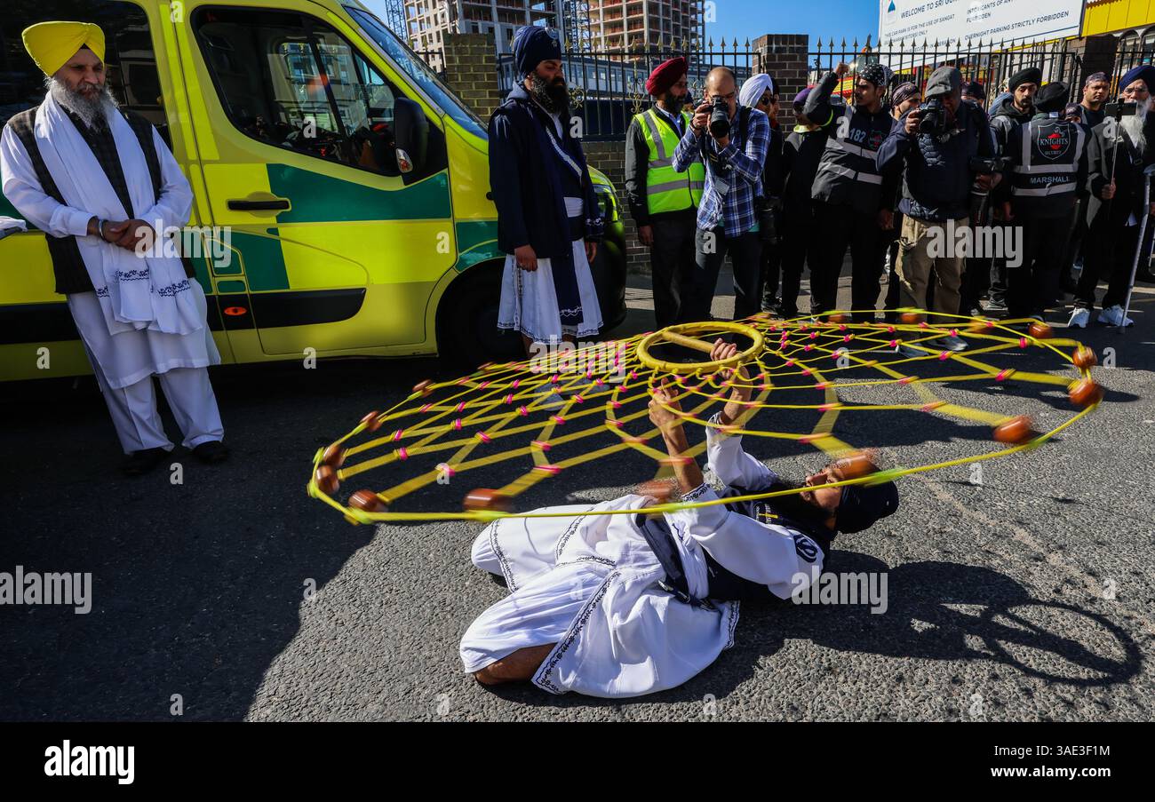 Southall West London, UK. 06th Apr, 2025. Sikh Martial Arts at Vaisakhi ...