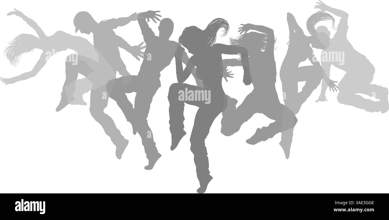 Dancers Silhouette Street Dance Poses Silhouettes Stock Vector Image ...