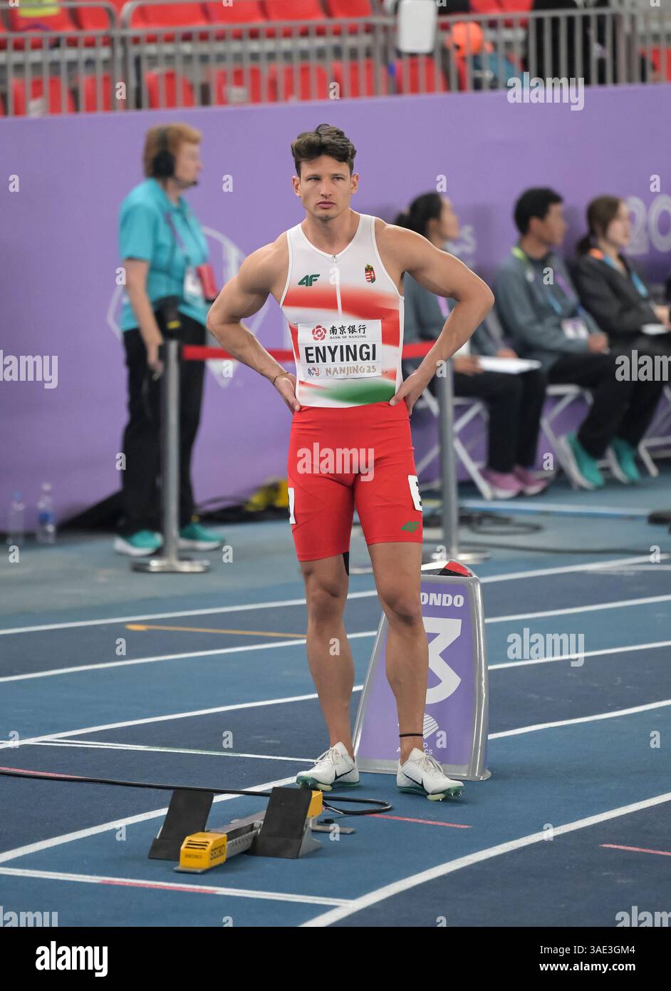 Patrik Simon Enyingi of Hungary competing in the 400m semi final at the ...