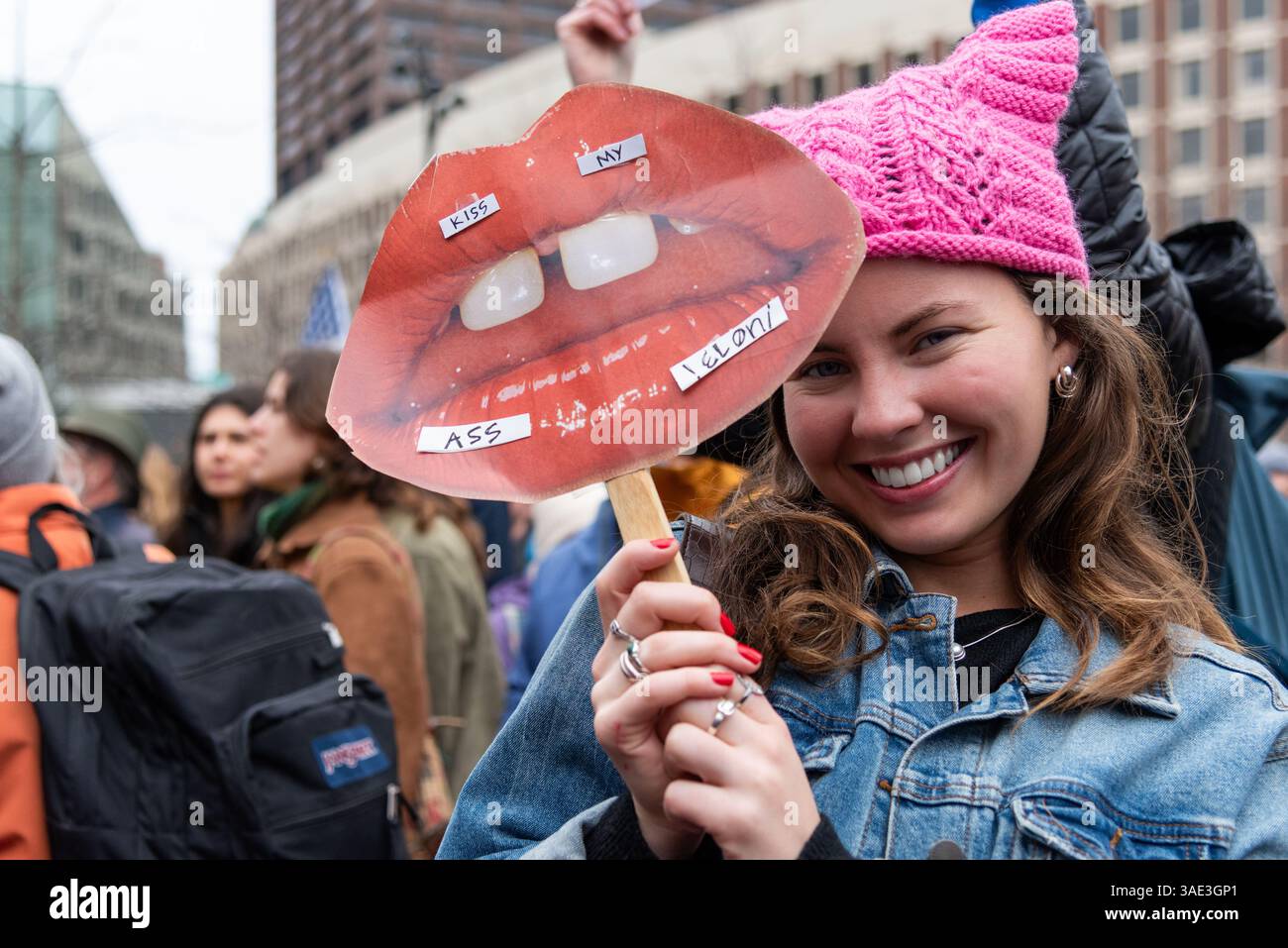 Hands Off! Rally at Boston City Hall Plaza, organized by Mass 50501, as ...