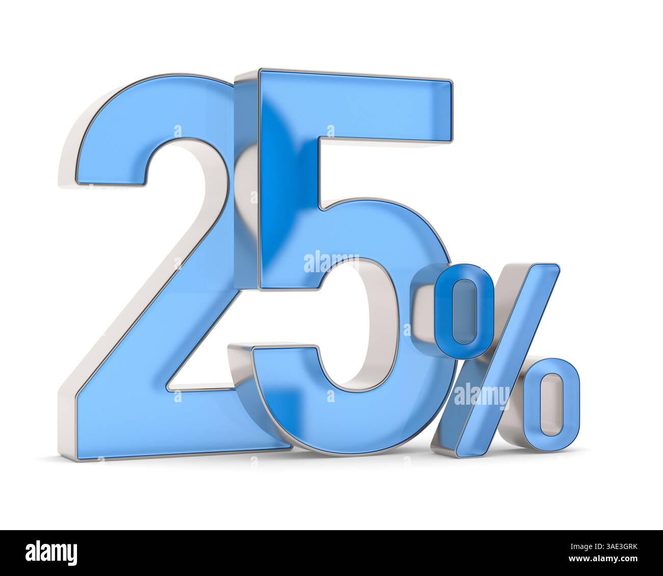 twenty five percent on white background. Isolated 3D illustration Stock ...