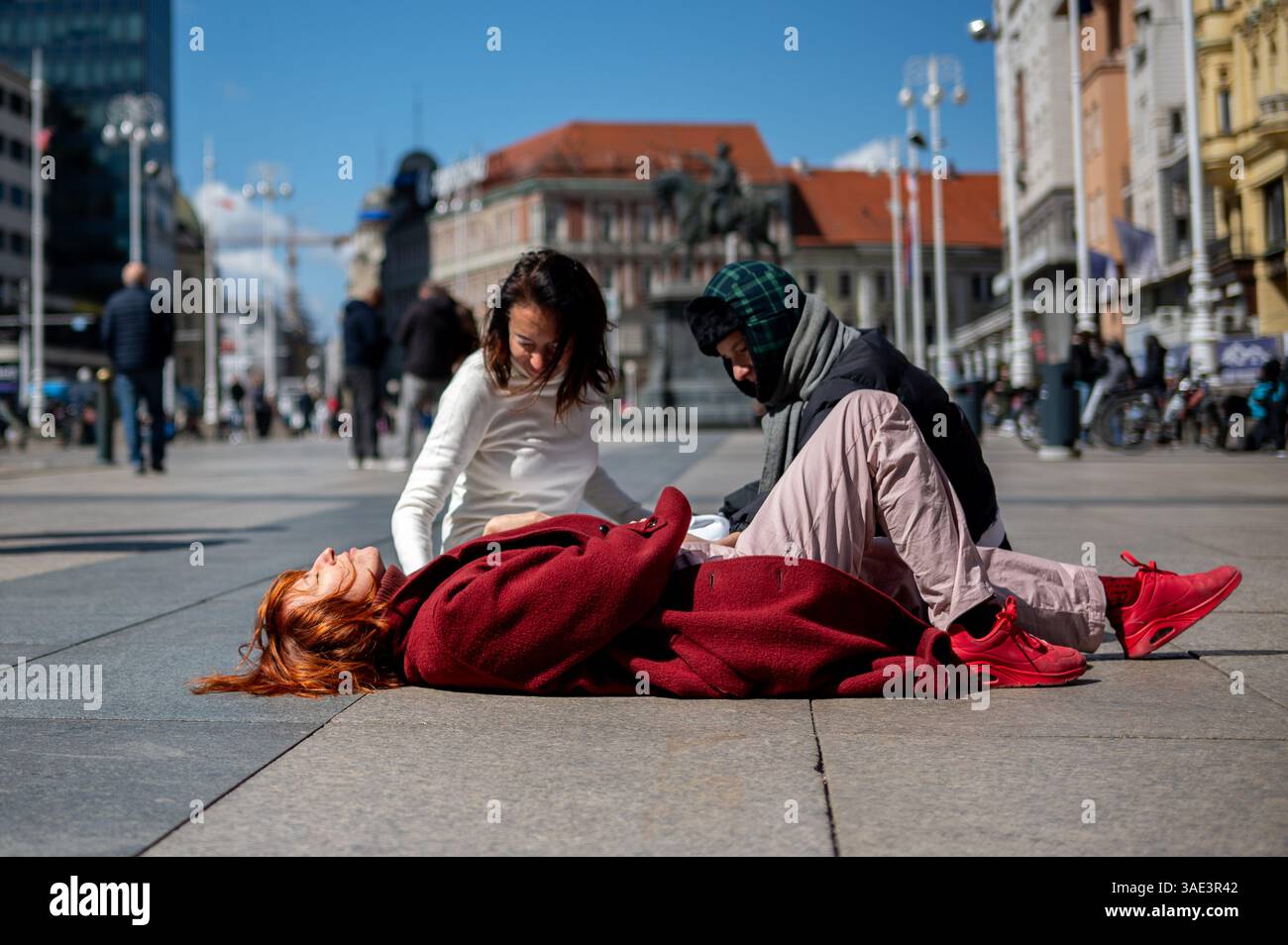 The performance Caress by Croatian artists Selma Banich and Nikolina ...