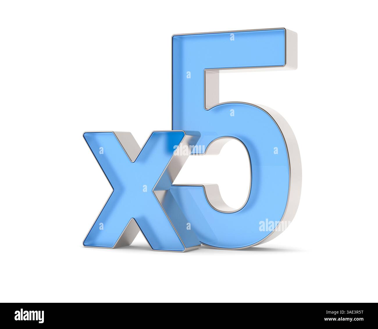Blue x5 symbol on white background. Isolated 3d illustration Stock ...