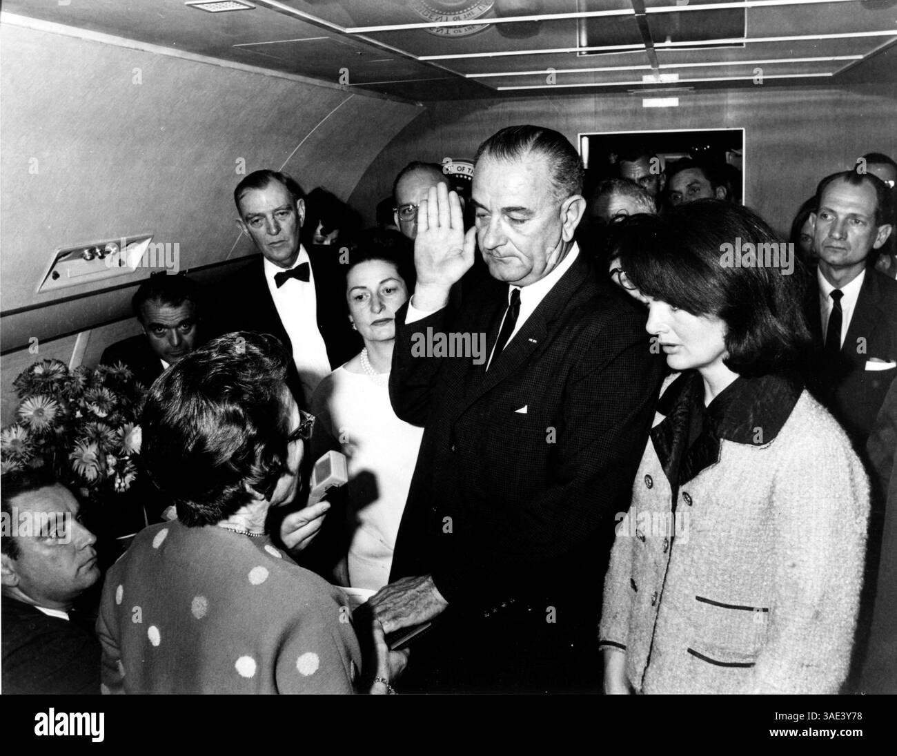 Nov 22, 1963; Dallas, Texas, USA; LYNDON JOHNSON is sworn in as ...