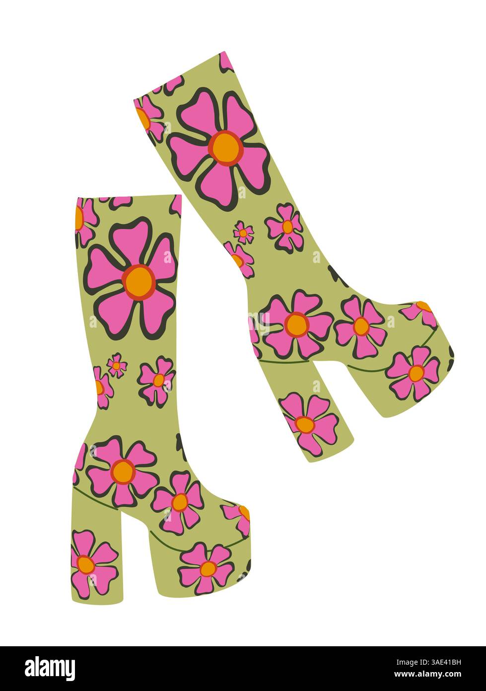 Floral pattern boots Cut Out Stock Images & Pictures - Alamy