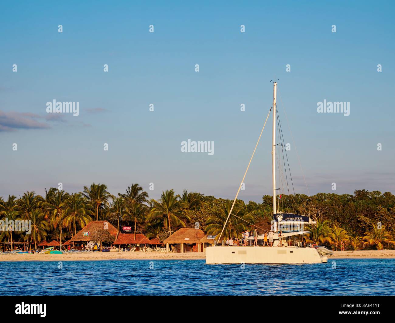 West Coast at sunset, Cozumel Island, Quintana Roo State, Mexico Stock ...